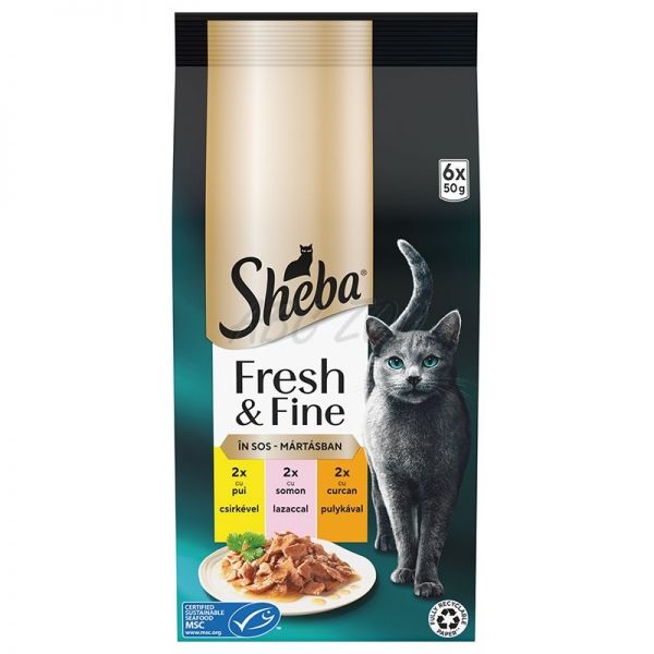 Sheba Fresh & Fine pui și somon 3 x (6x50 g) | ABC-ZOO