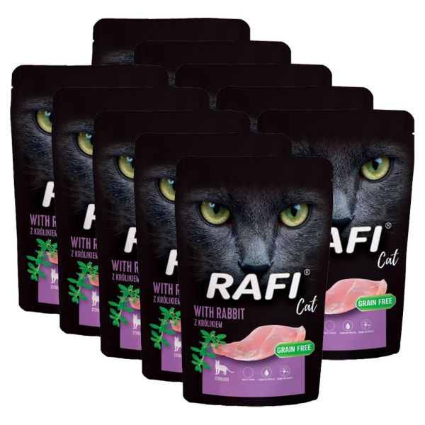 Rafi Cat Sterilised Paté with Rabbit 10 x 100 g | ABC-ZOO